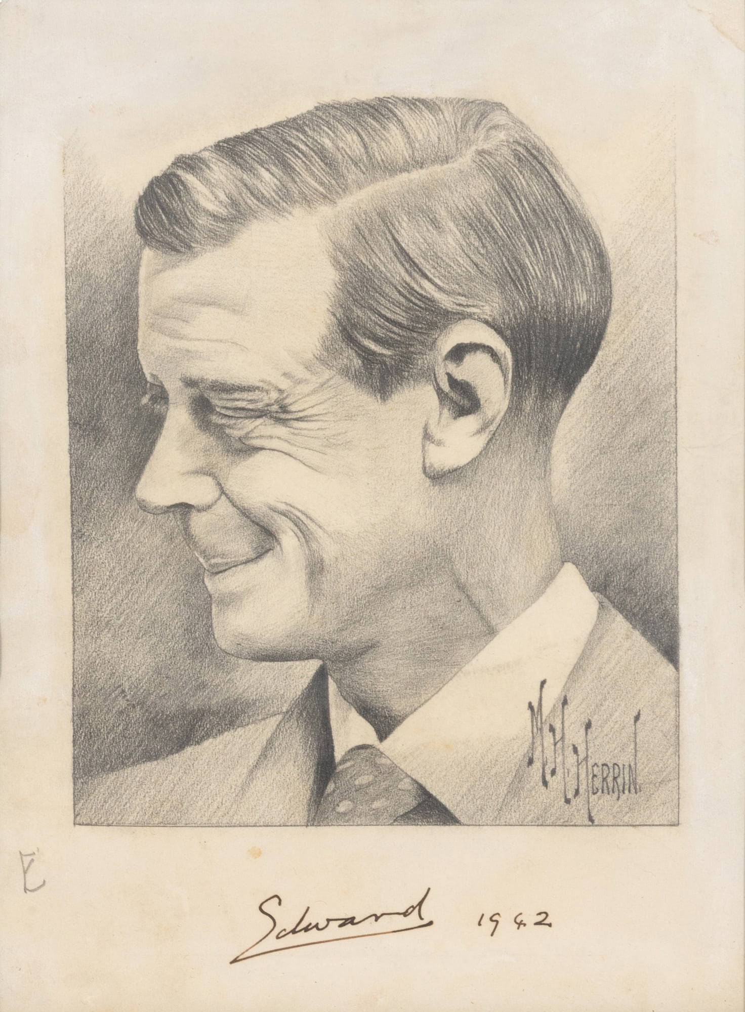 Signed Pencil Portraits Of Edward And Wallis Auction
