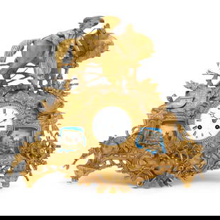 Vienna Porcelain (tower) Mantel Clock Depicting Scenes Of Figaro's ...