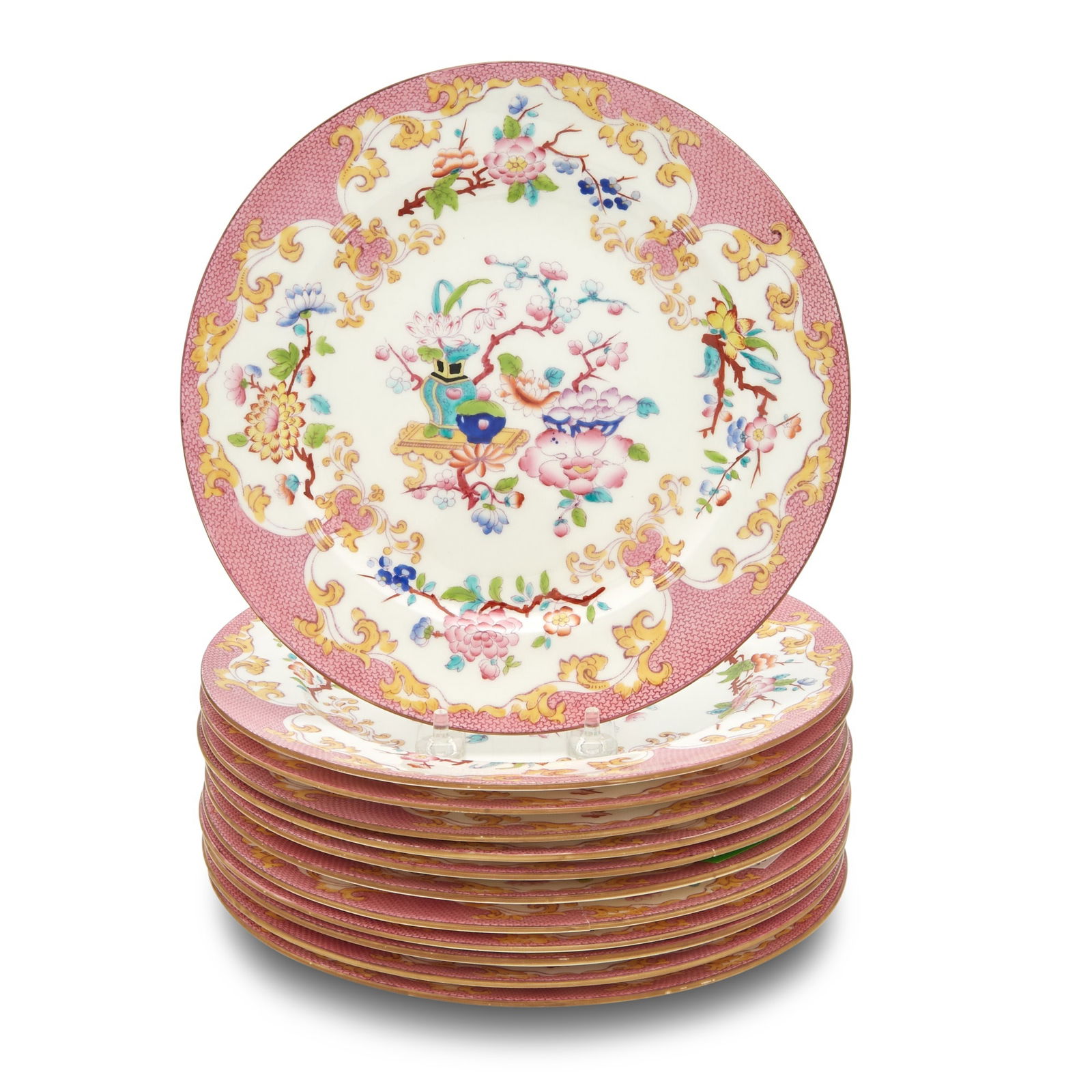 Twelve Mintons "chinese Tree" Pattern Pink-ground Porcelain Dinner ...