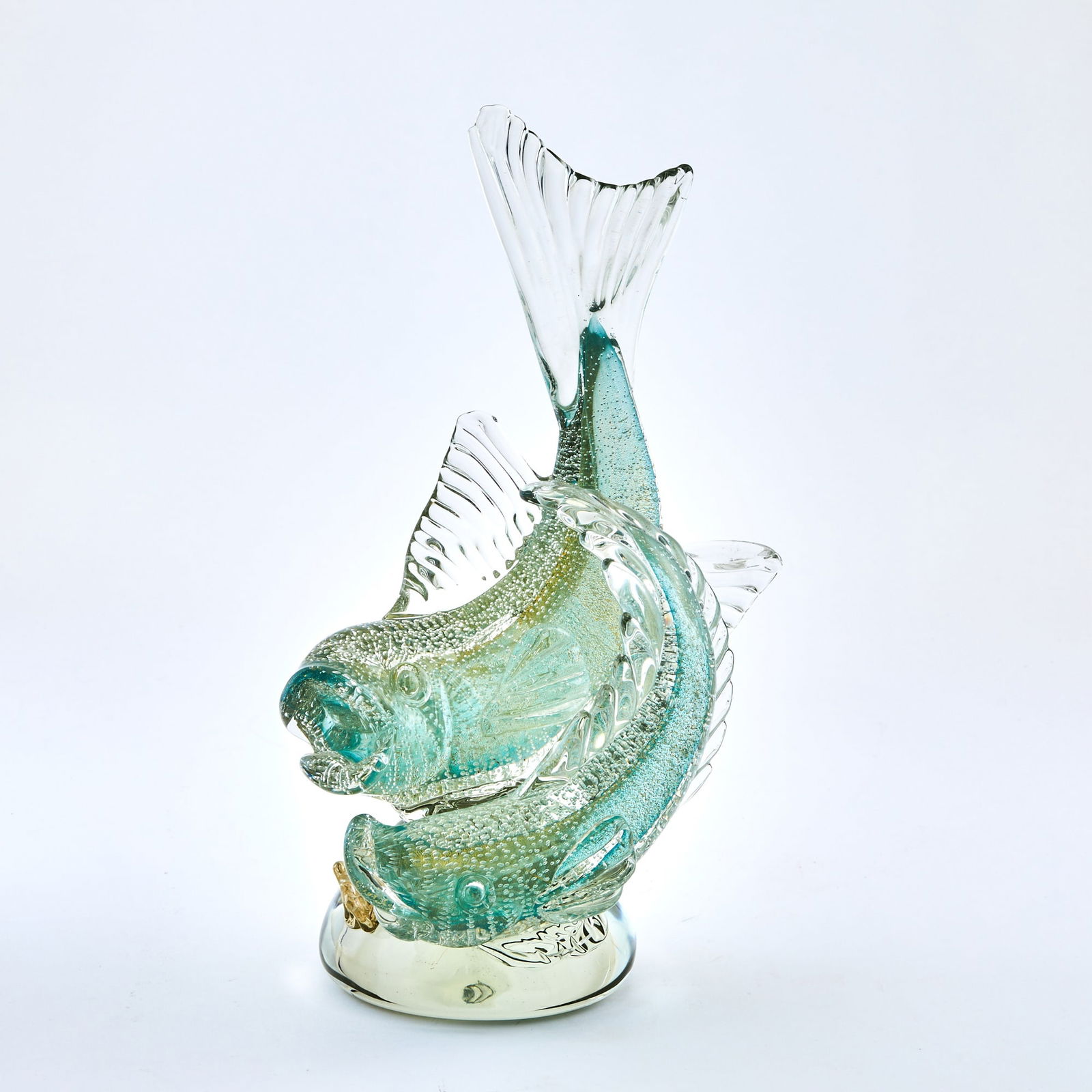 Murano Glass Double Fish Sculpture Alfredo Barbini Auction
