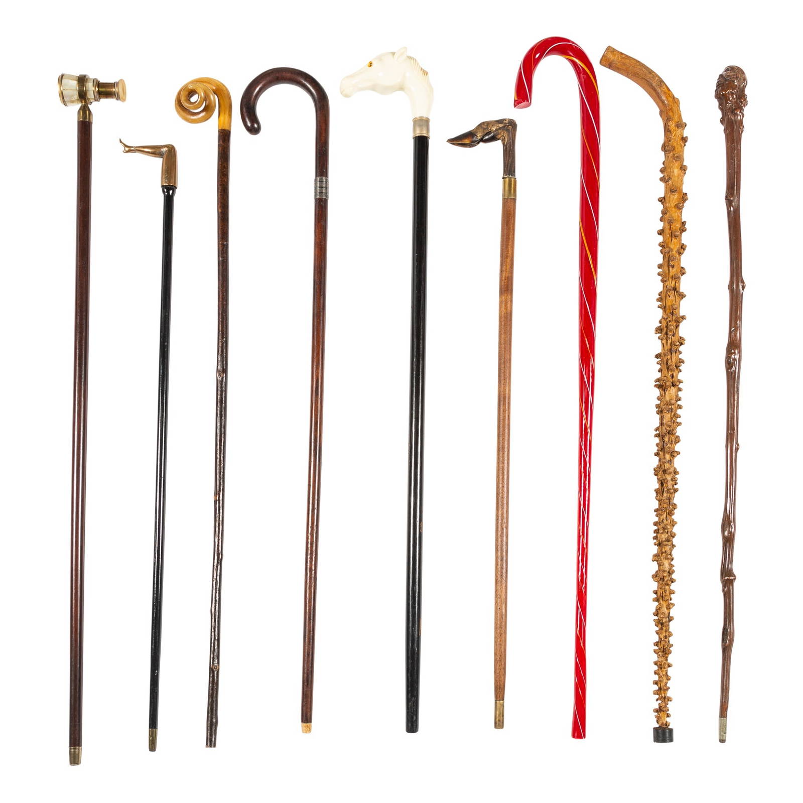 Group Of Nine Walking Canes Auction