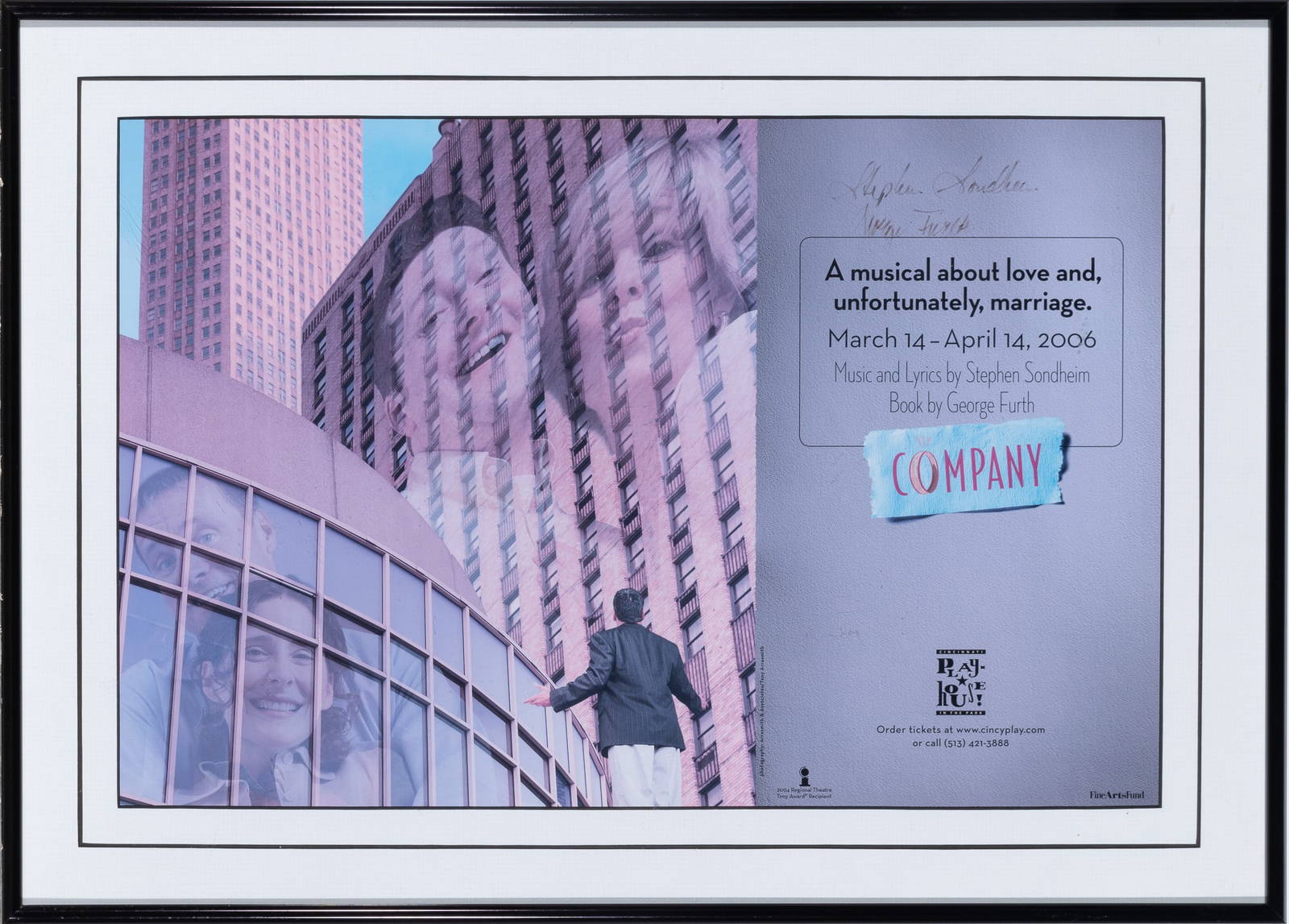 Poster For A 2006 Revival Of Company Signed By Stephen Sondheim And ...