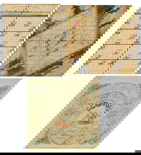 Three Nineteenth Century Illustrated Game Boards Involving Either Dice ...