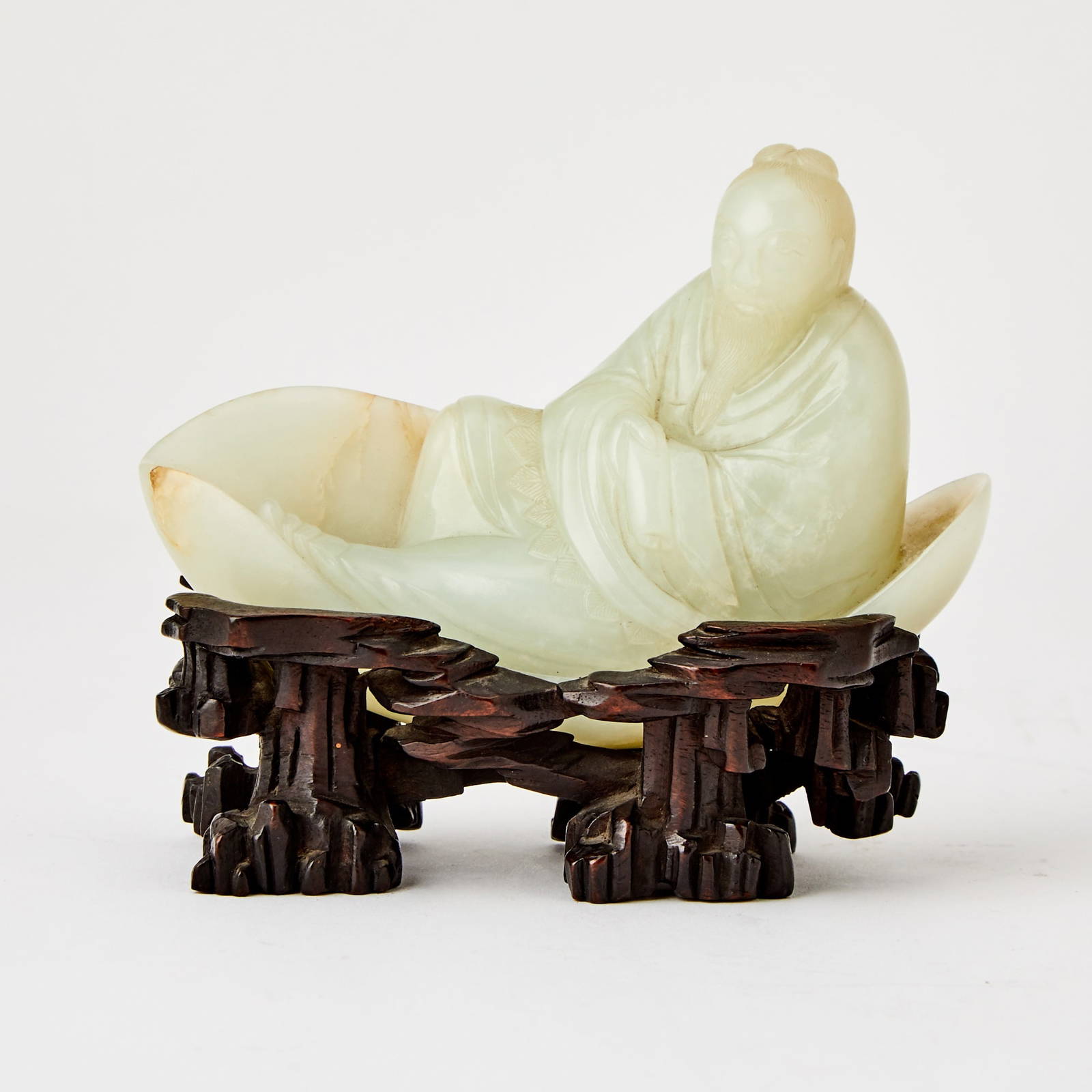 A Chinese White Jade Carving Of Li Bai Qing Dynasty Auction