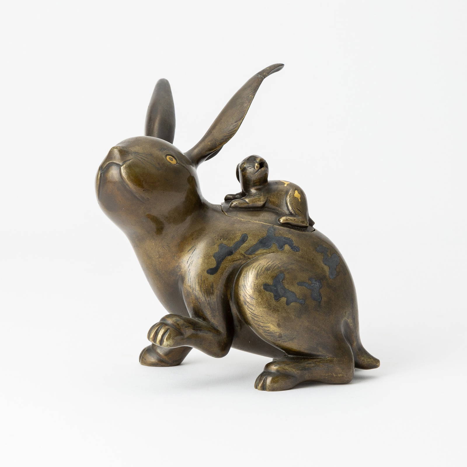 A Japanese Mixed Metal Rabbit-form Censer Edo Period Auction