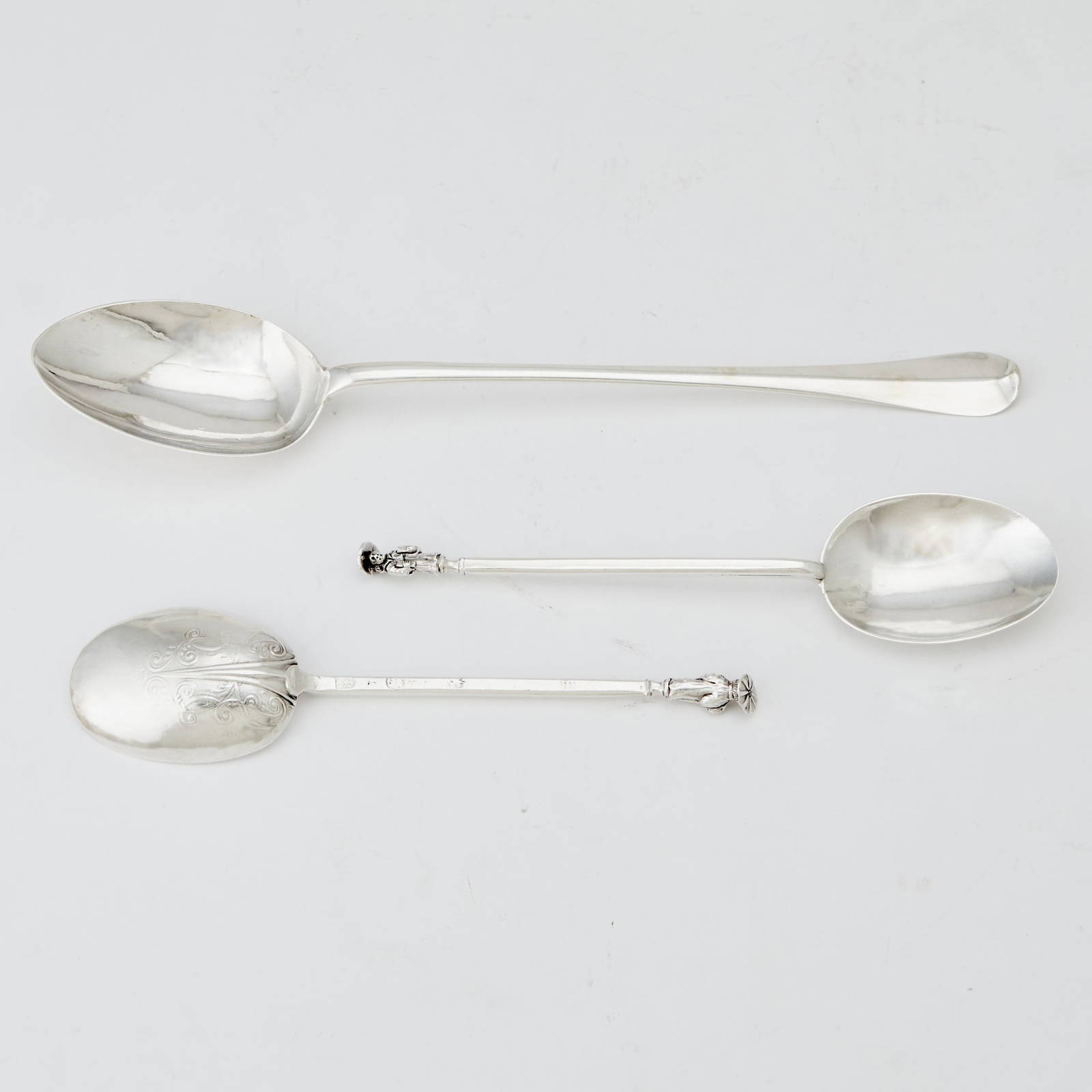 Pair Of Charles Ii Sterling Silver Apostle Spoons John Smith, London ...