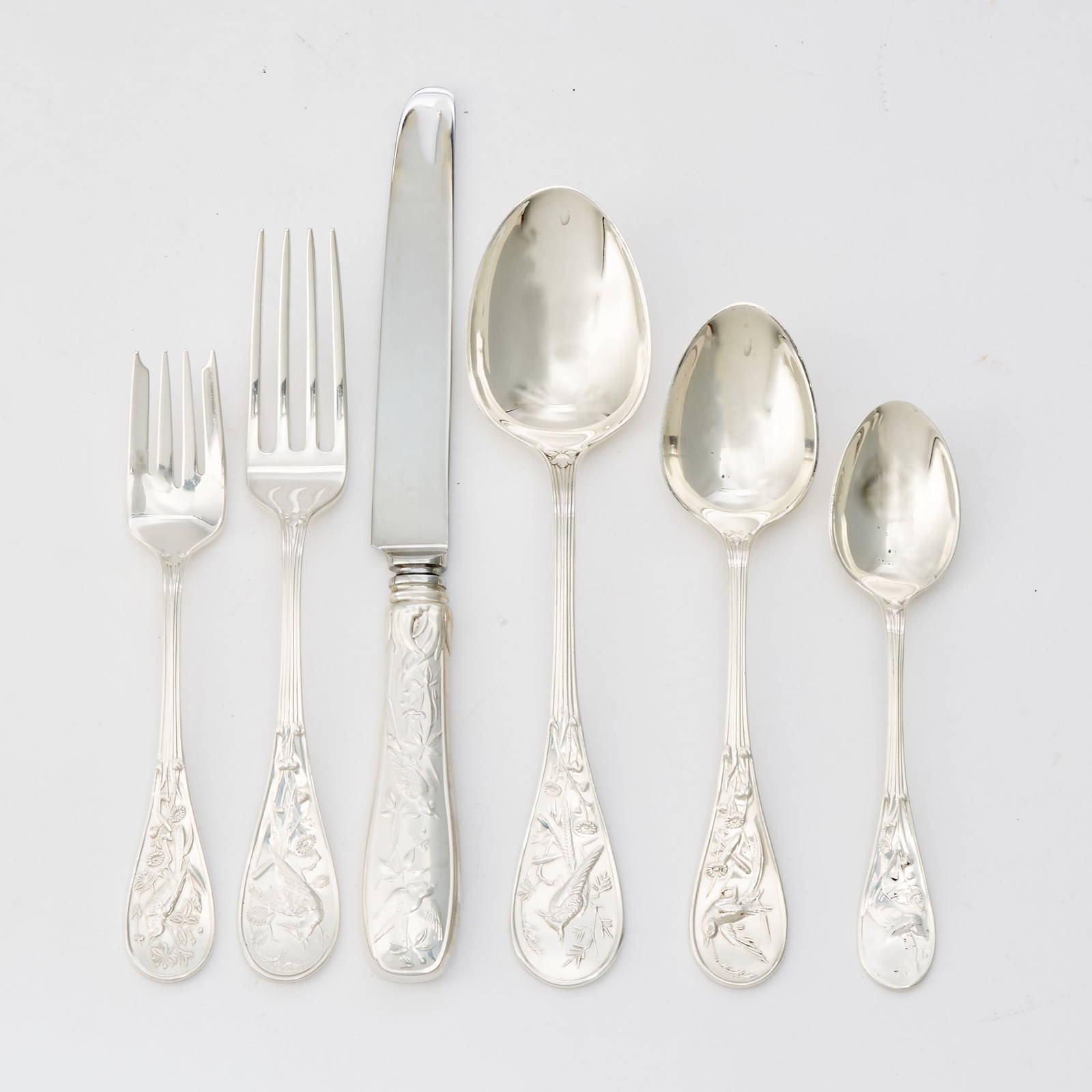 Tiffany & Co. Sterling Silverware 'audubon' Pattern Flatware Service ...