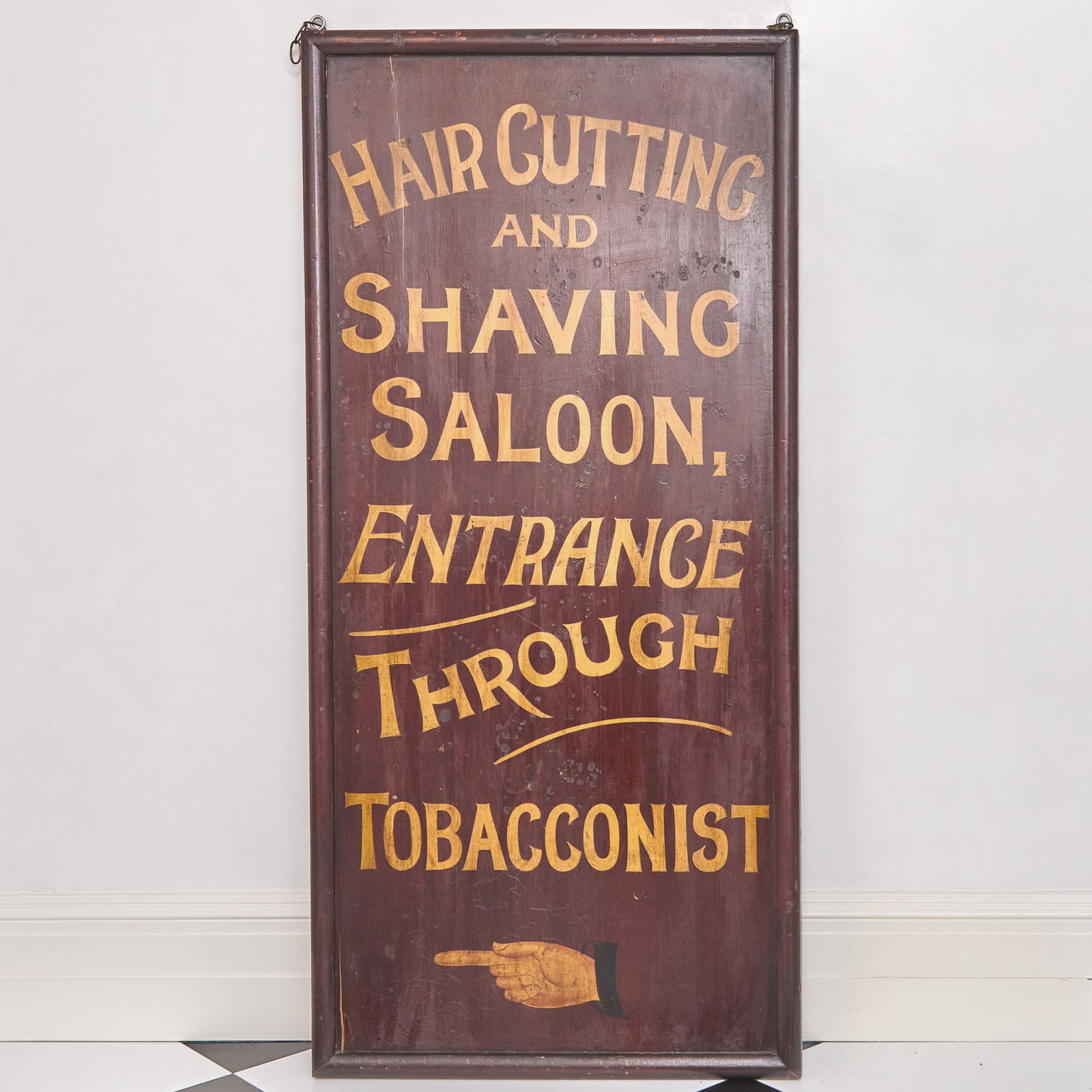 Haircutting And Shaving Saloon Sign Auction