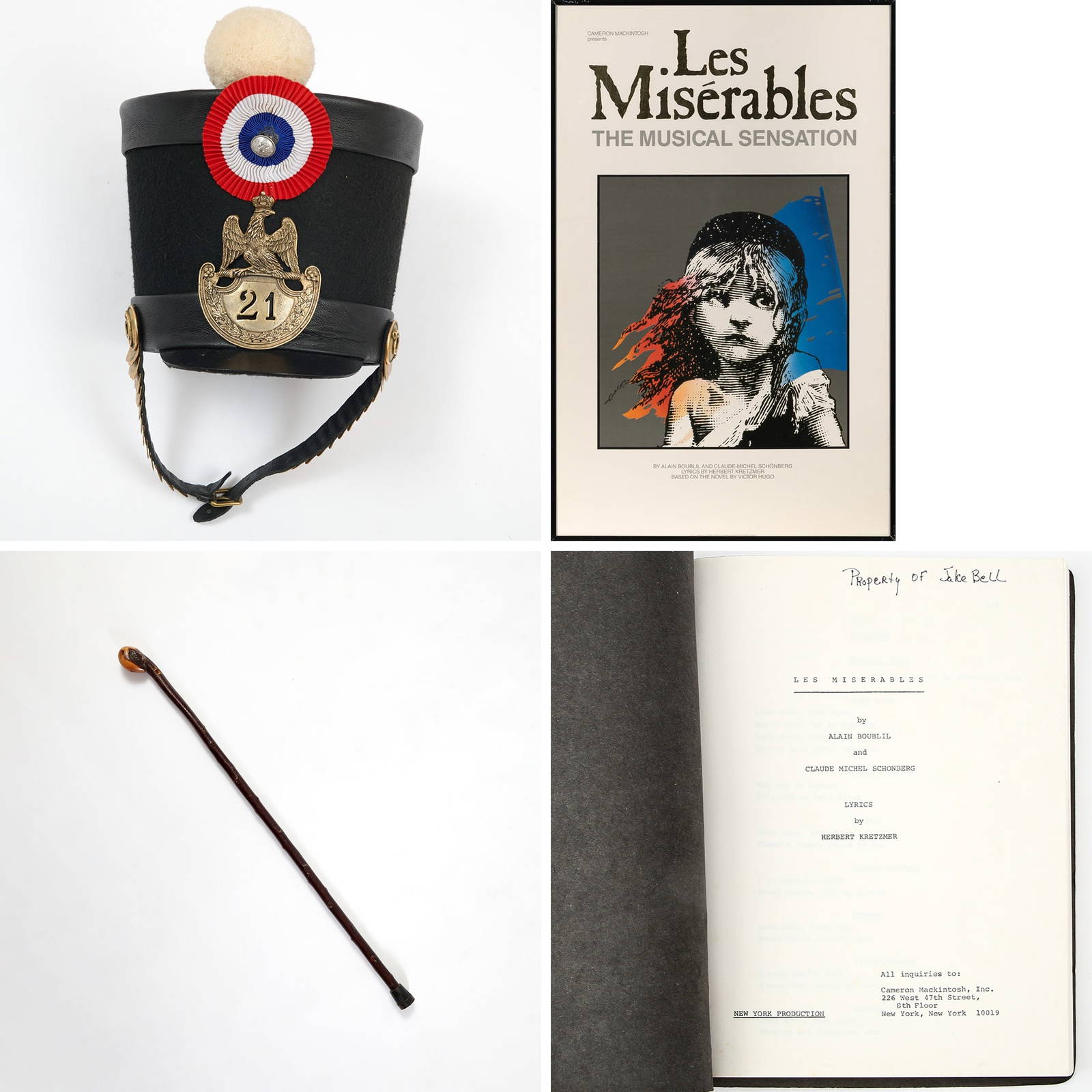 Stage Used Props And Jake Bell's Script For Les Miserables Auction