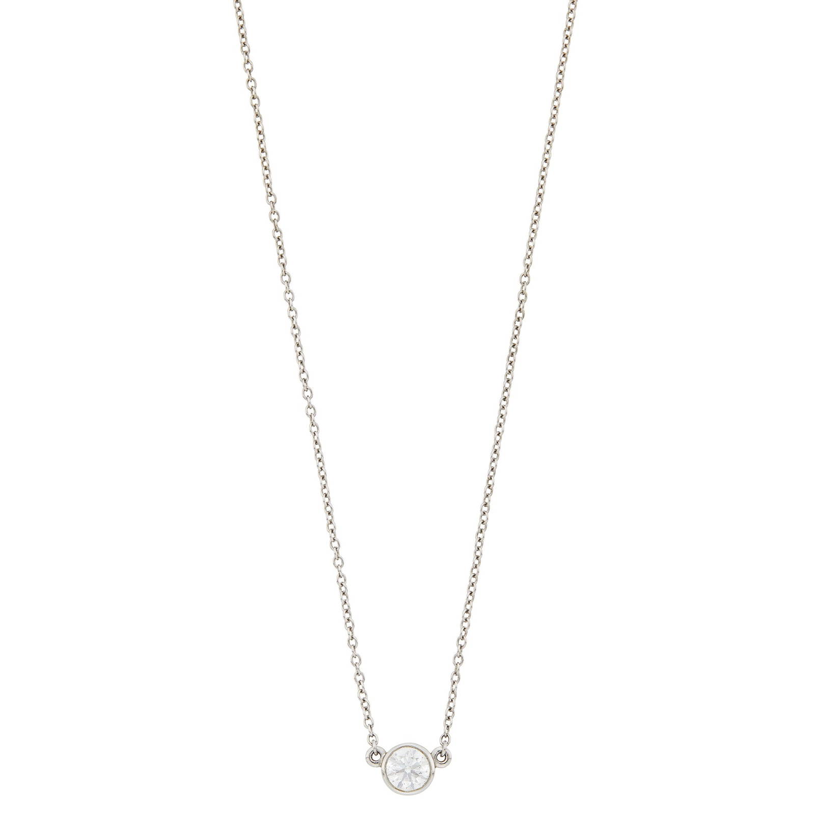 Long White Gold And Diamond Chain Necklace Auction