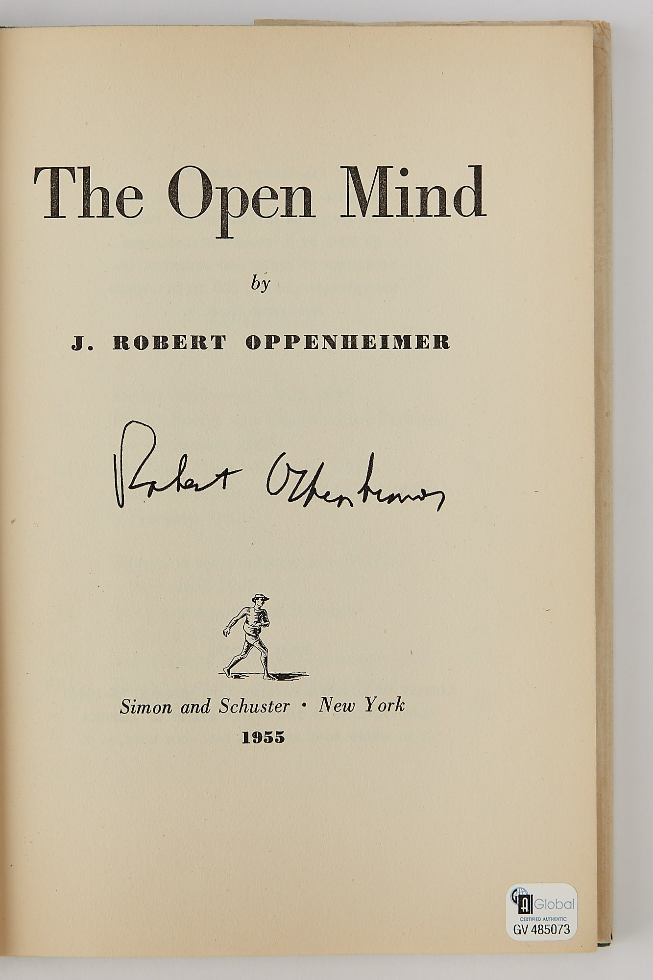 A Signed First Edition Of Oppenheimer's The Open Mind Auction