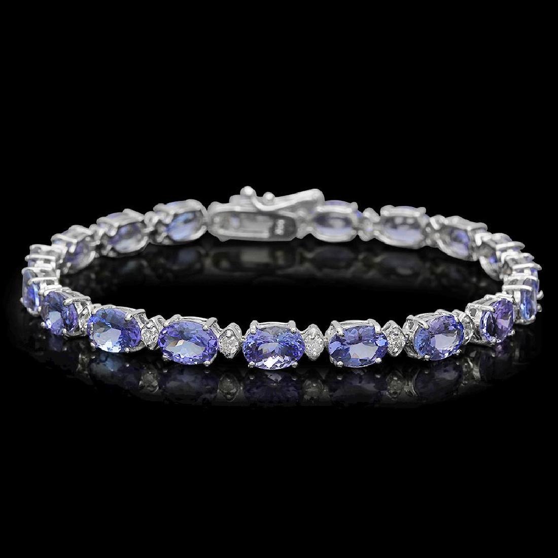 14k Gold 14.47ct Tanzanite 0.83ct Diamond Bracelet