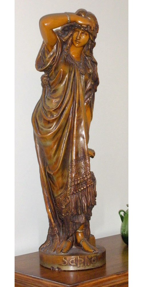 Beautiful Antique c1890 33" Sapho/Sappho Plaster Statue