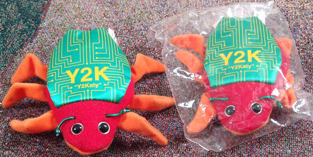 Two Vintage Y2katy Y2k Year 2000 Bug Beanbag Toys