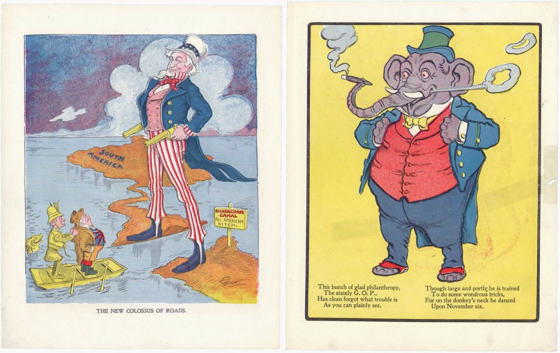 6 Vintage c1900 Political Cartoons-Bart Bartholomew