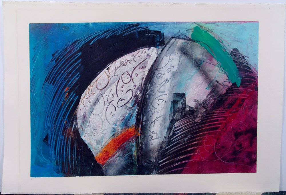 Large Original Abstract Painting TOPAZ by KAMY DELJOU