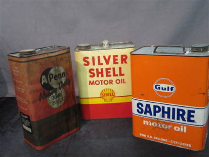 Three (3) Vintage Motor Oil Cans