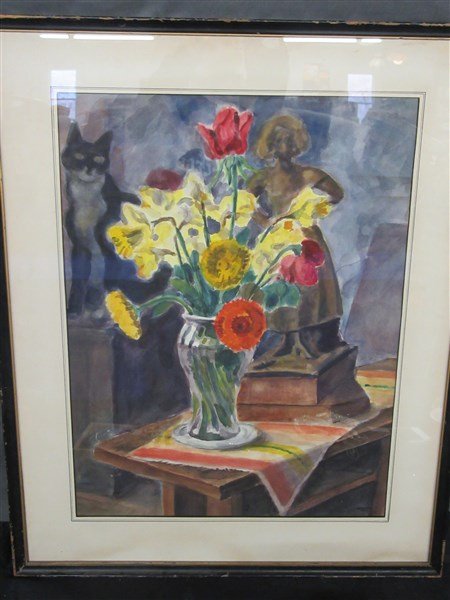 Bertram Hartman (1882-1960) Still Life Watercolor