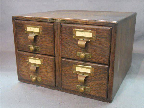 Library Bureau Solemakers Oak Index Card File Cabinet