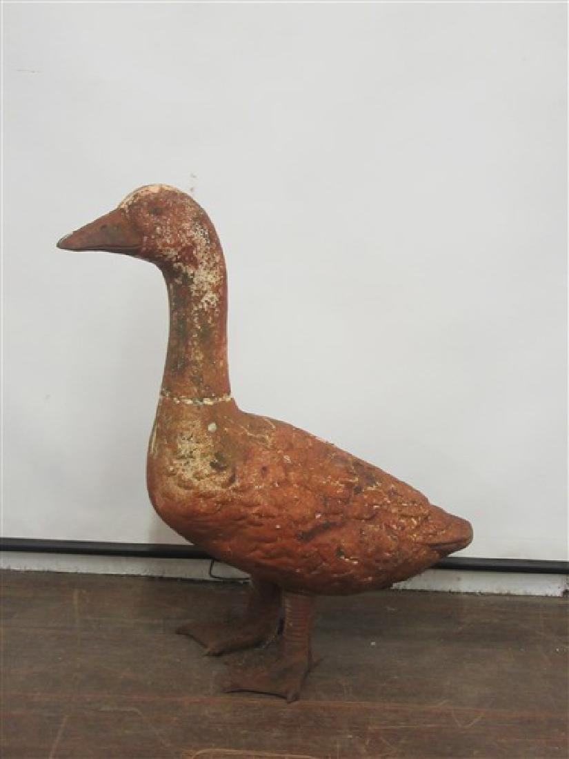 Vintage Cast Iron Goose Garden Statue