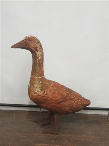 Vintage Cast Iron Goose Garden Statue