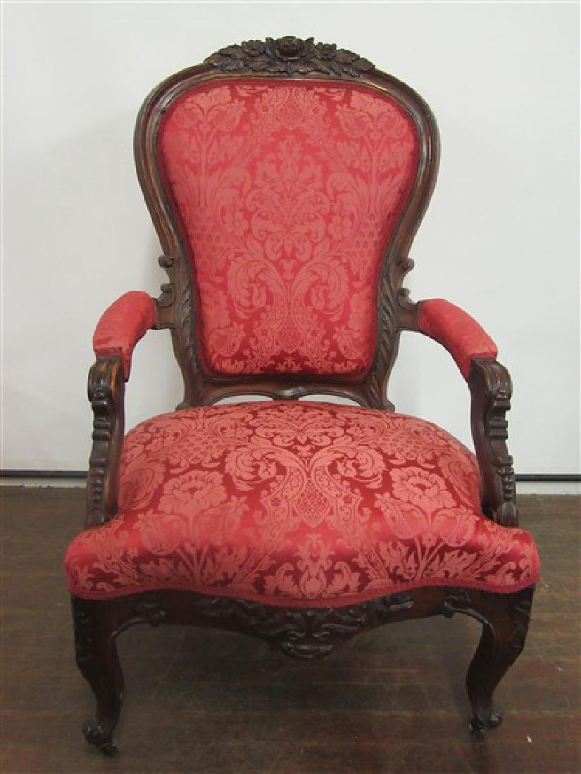 Galusha Victorian Rosewood Arm Chair
