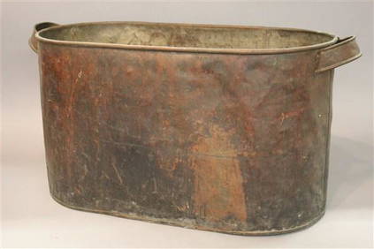 Kreamer Copper Boiler Basin Wash Tub With Lid And