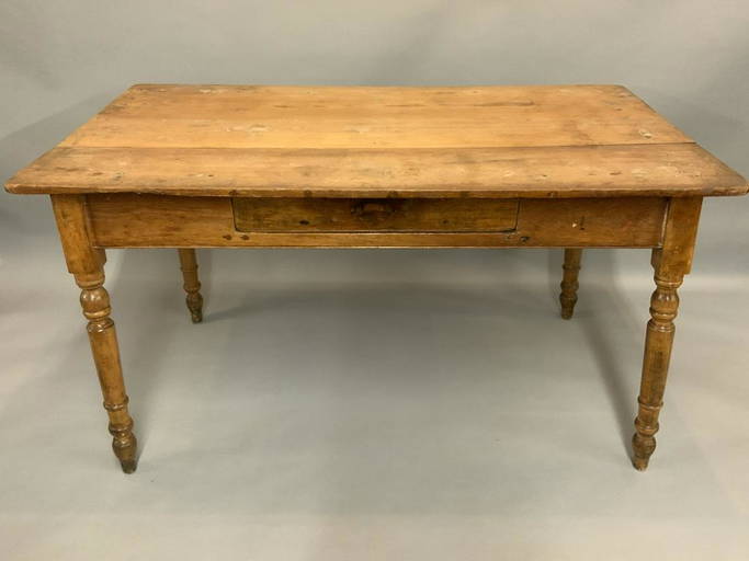 19th C. Primitive Pine Kitchen Table