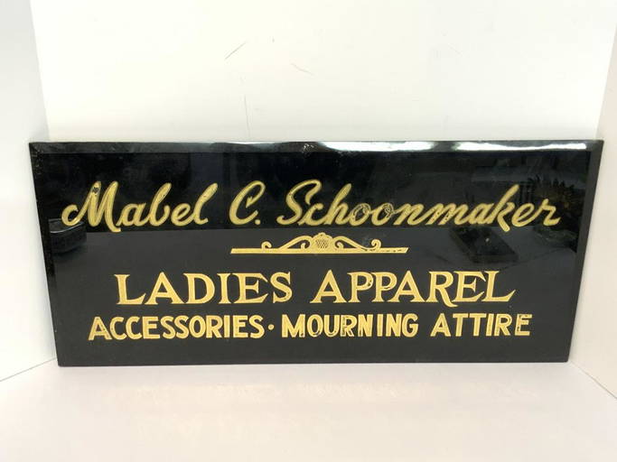 Victorian Ladies Apparel Shopkeeper's Sign
