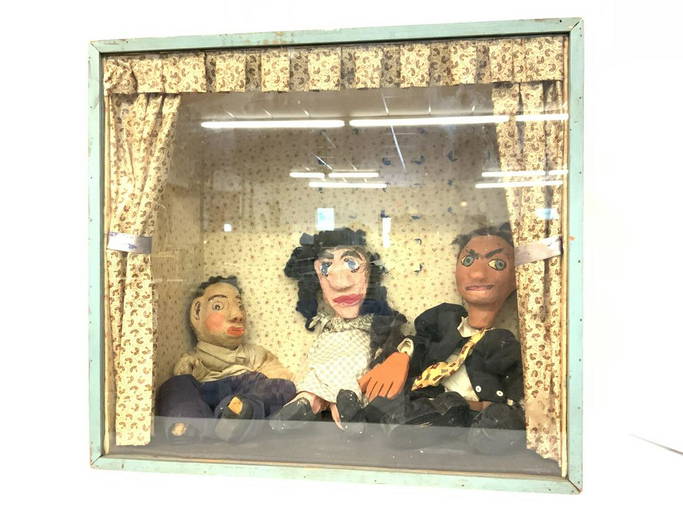 Antique Puppet House Theater W/ Puppets