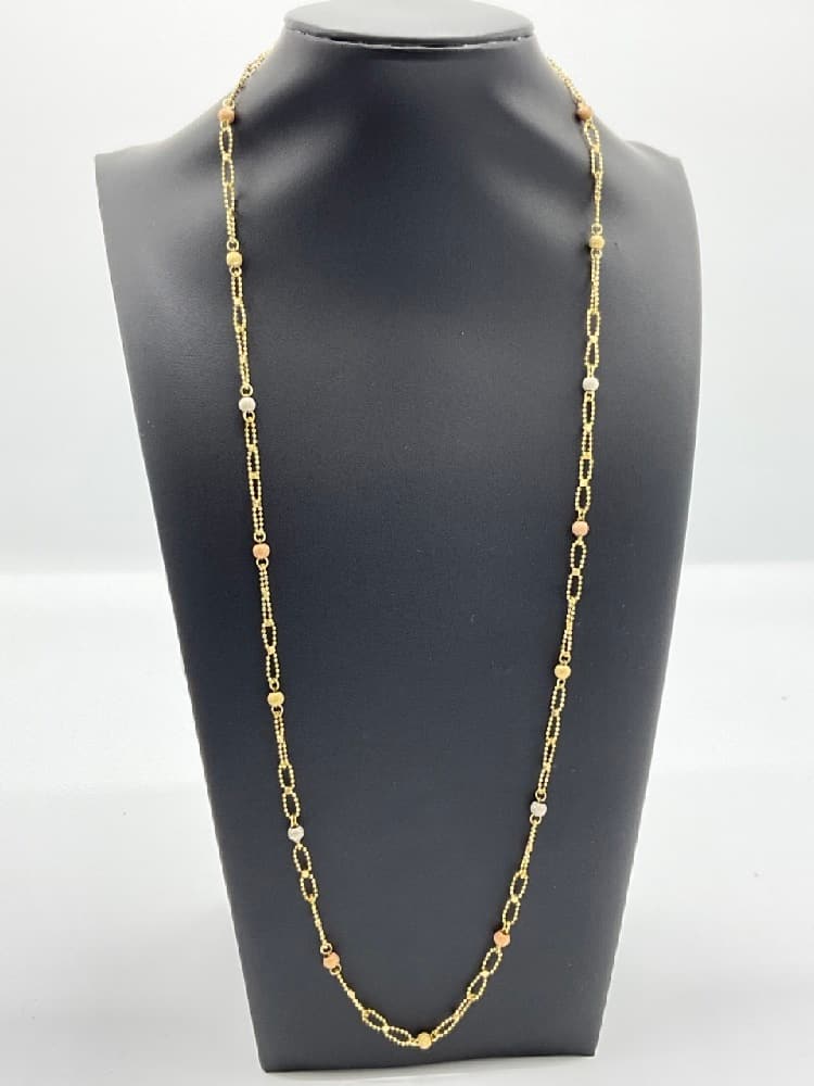 25” Beverly Hills Tri-gold Chain Necklace Auction
