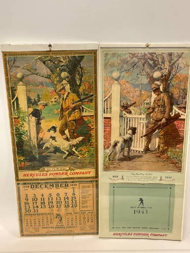 Two (2) Hercules Powder Company Calendars, 1943 And 1928