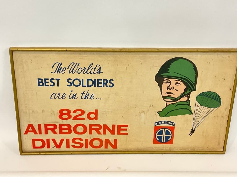 Vintage 82nd Airborne Sign Auction