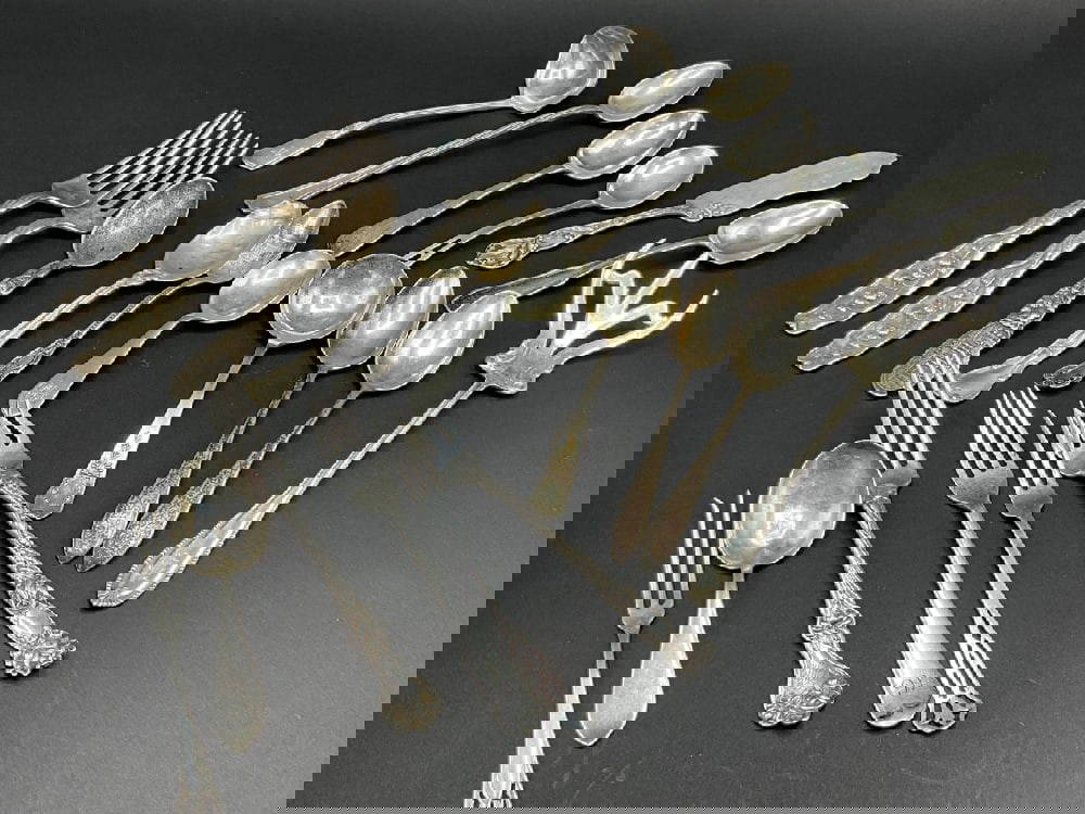 Estate Compiled Victorian Sterling Silver Flatware Auction