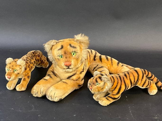 Three (3) Vintage Steiff Tigers