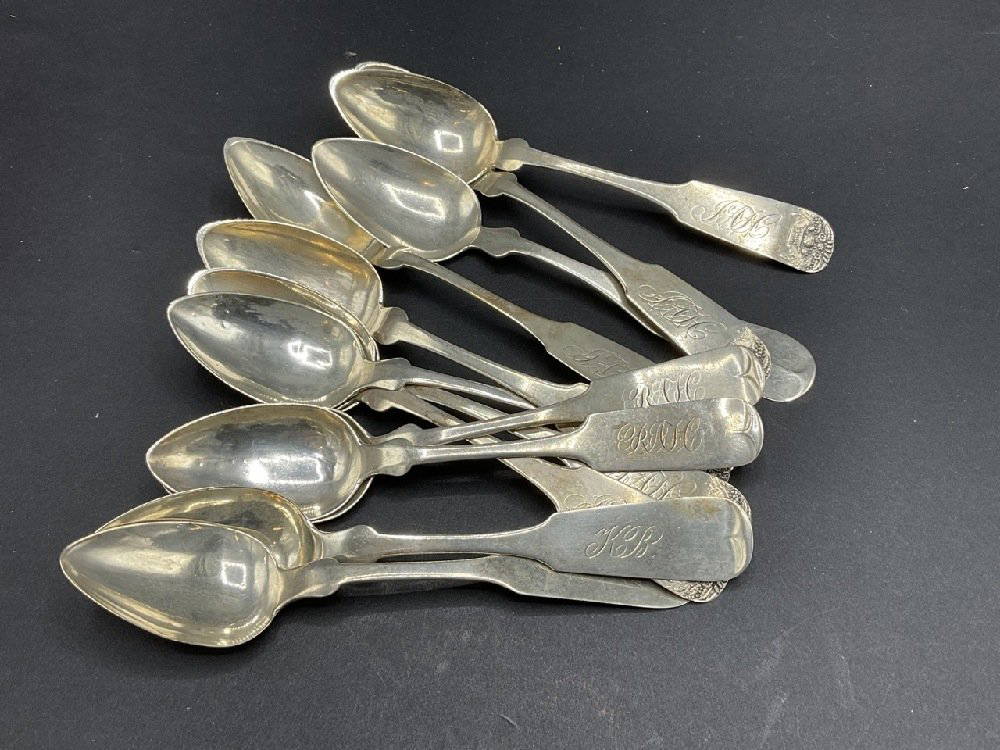 Estate Compiled American Coin Silver Spoons Auction