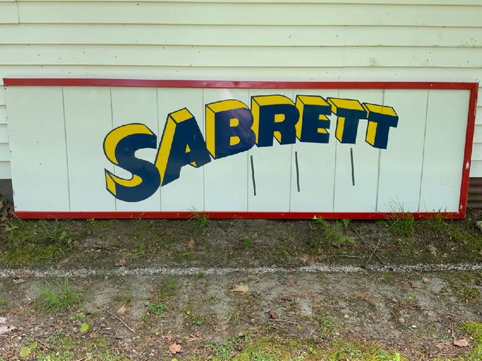 Large 10ft Vintage Aluminum Sabrett Hot Dogs Sign
