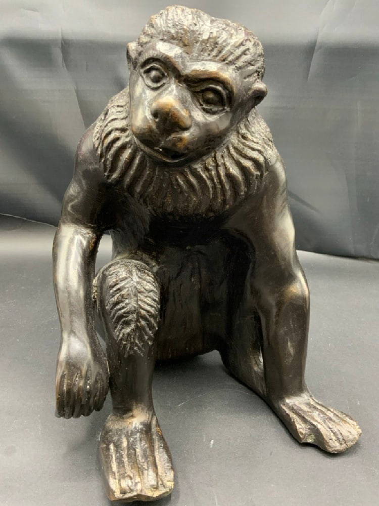 Contemporary Bronze Monkey Statue Auction