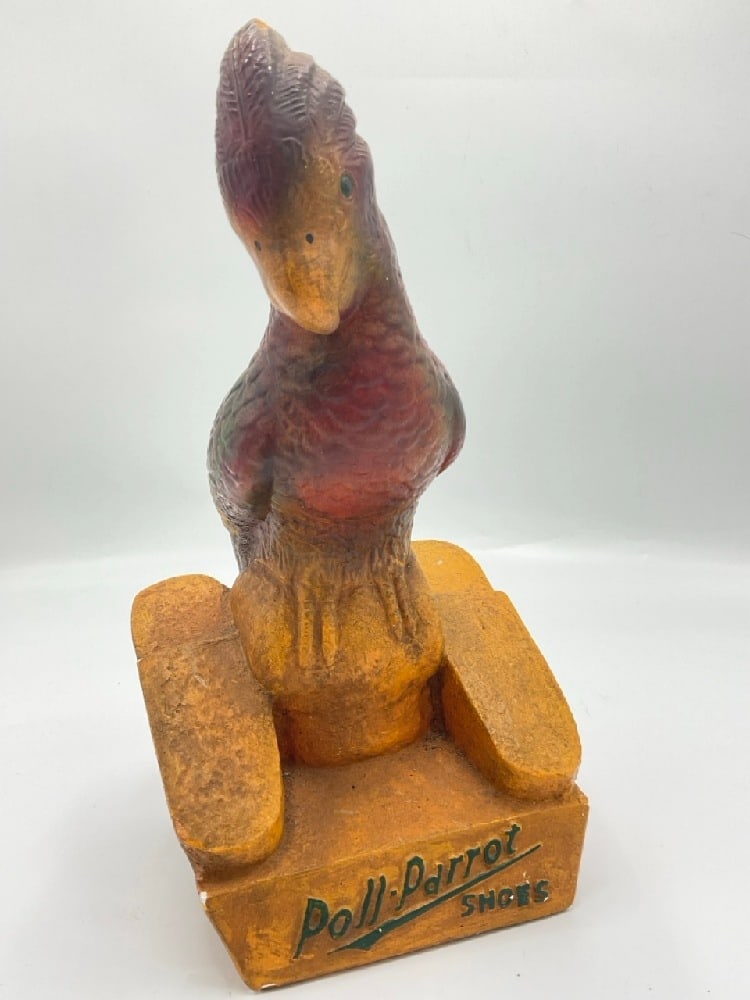 Poll-parrot Shoes Advertising Chalkware Auction