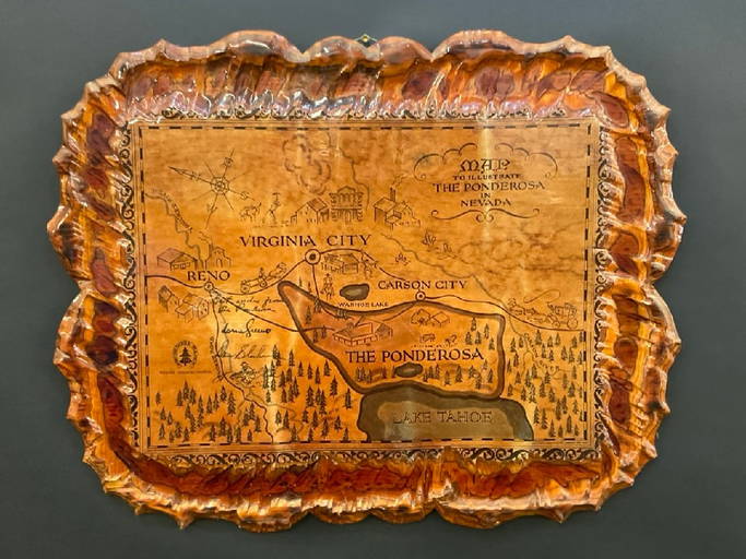 The Ponderosa Ranch Map From The Bonanza Television Series Signed