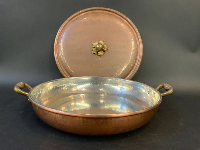 Cu Artigiana Handmade Italy Copper Pan W/ Lid