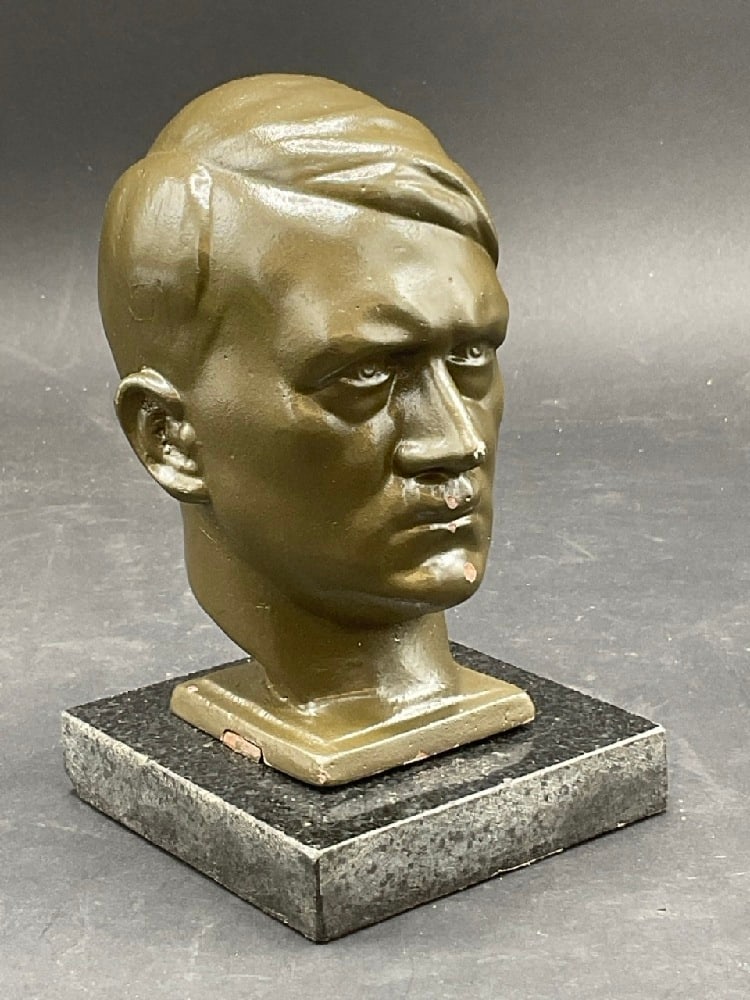 Rare Ww2 German Nazi Adolf Hitler Bust Desk Ornament