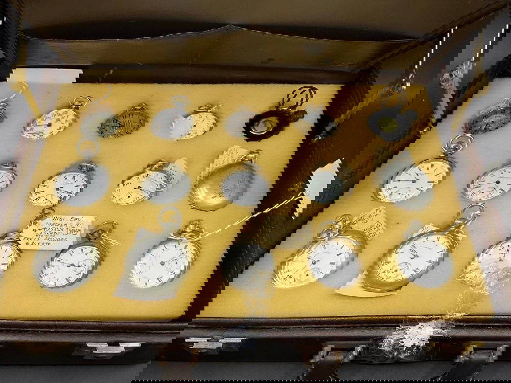 Fifteen (15) Piece Estate Antique Pocket Watch Collection Auction