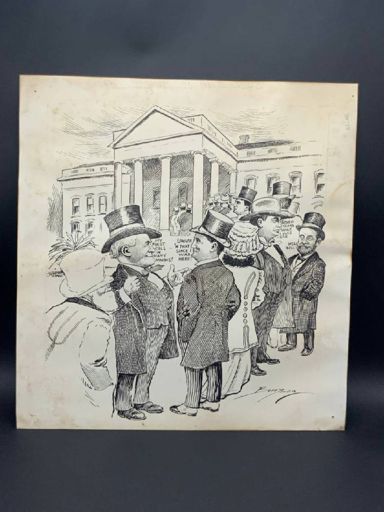 President Taft Political Cartoon By Clifford K. Berryman. Pen In Ink ...