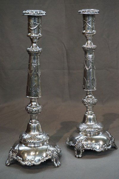 Hallmarked Russian Silver Candlesticks