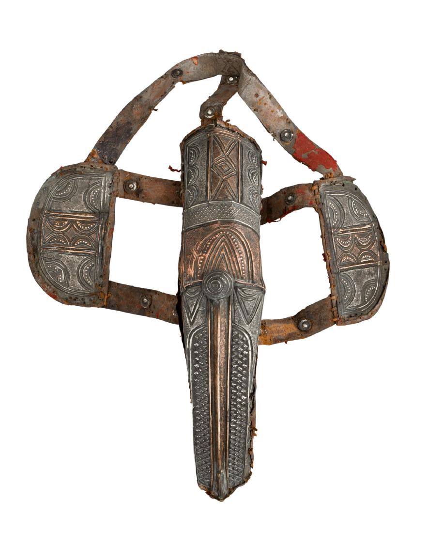 A NORTH AFRICAN CHANFRON, LATE 19TH CENTURY, FOR A