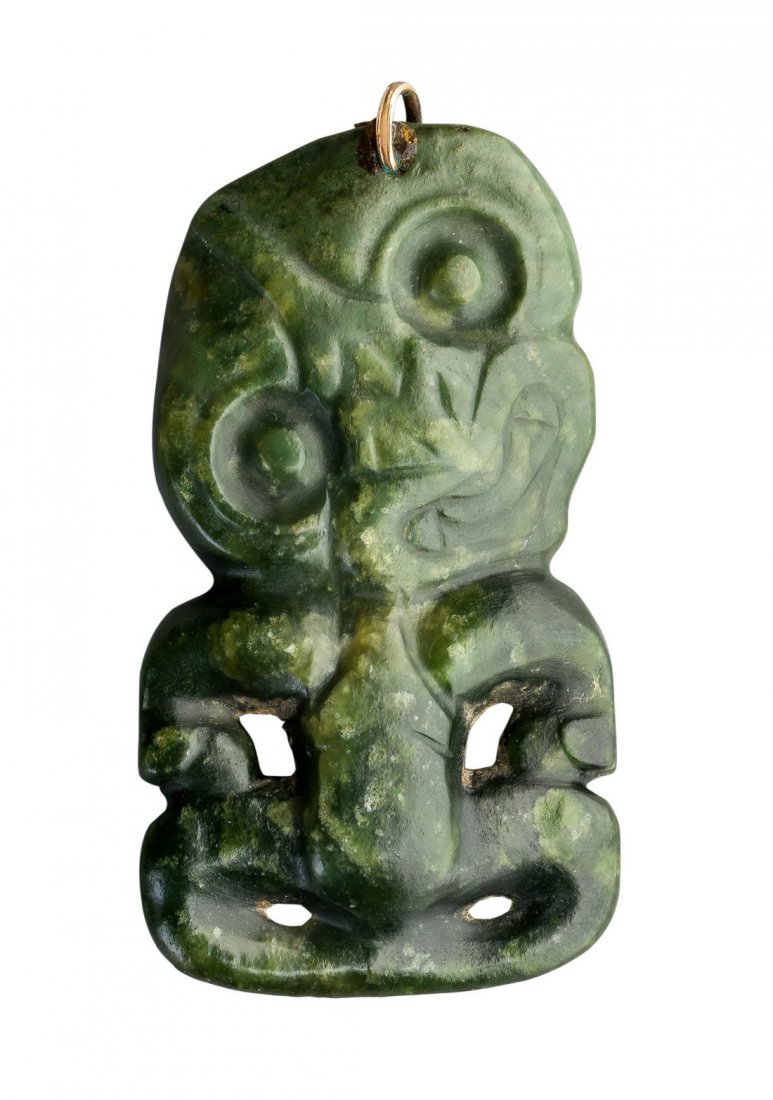 A RARE MAORI GREENSTONE PENDANT (HEI TIKI), NEW ZEALAND