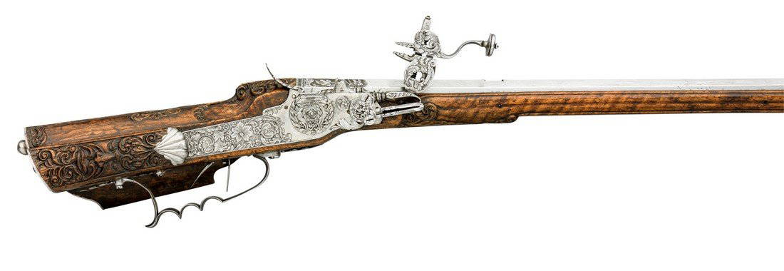 A Fine 30 Bore Wheel Lock Sporting Rifle, Bohemian Or