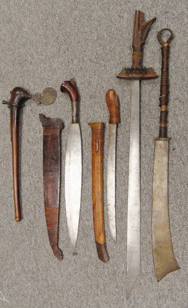 FOUR SOUTH EAST ASIAN EDGED WEAPONS AND A PACIFIC AXE, - Dec 02, 2015 ...