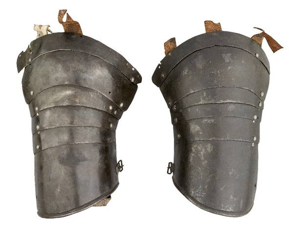 Two Composite German Spaudlers From An 'almain Collar',
